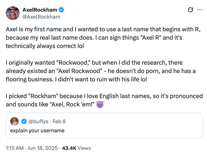 Axel Rockham Explains His Stage Name & Why He Didn't Pick His First ...
